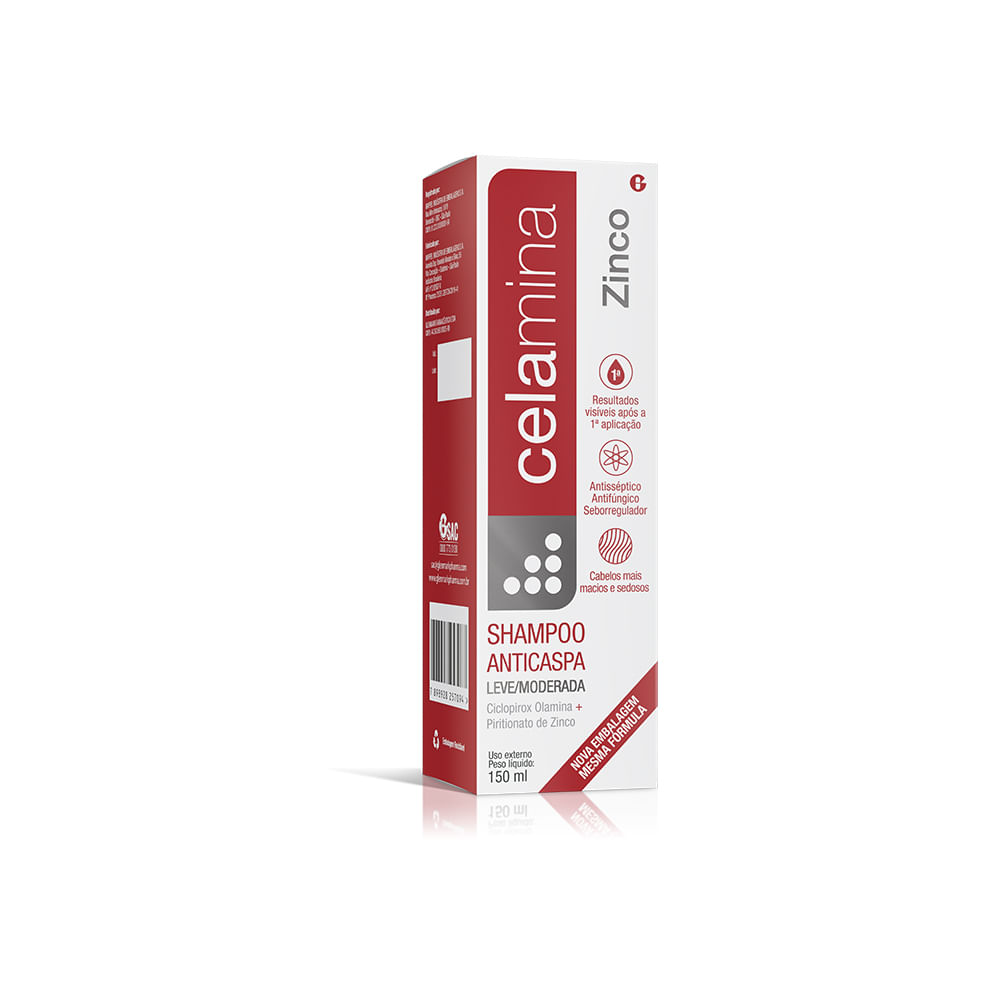 Shampoo Celamina Zinco Com 150ml - vcmed