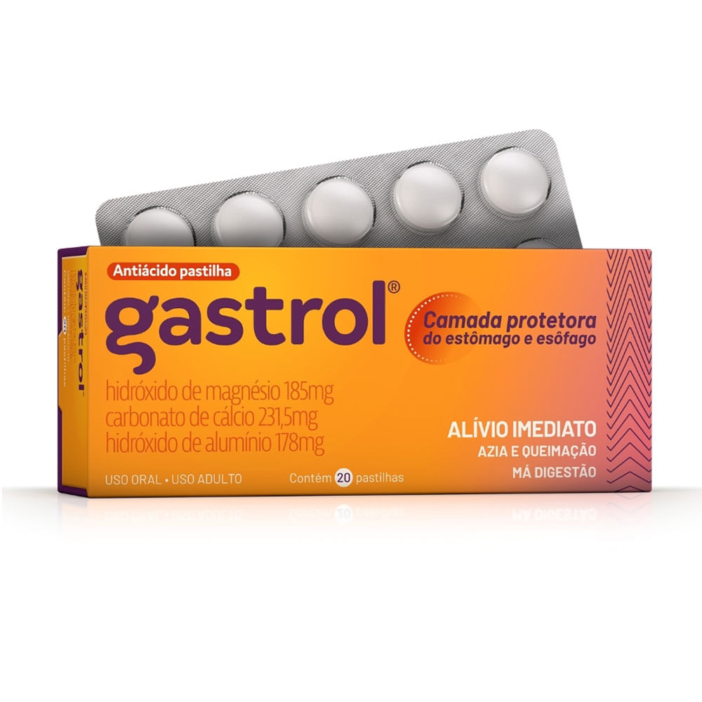 Gastrol Antiácido c/20 Pastilhas Mastigáveis - novahyperapharma