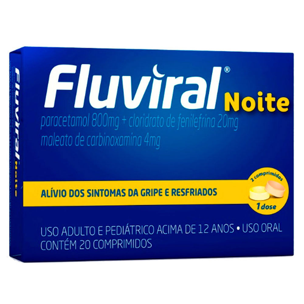 Fluviral Noite c/ 20 Comprimidos - novahyperapharma