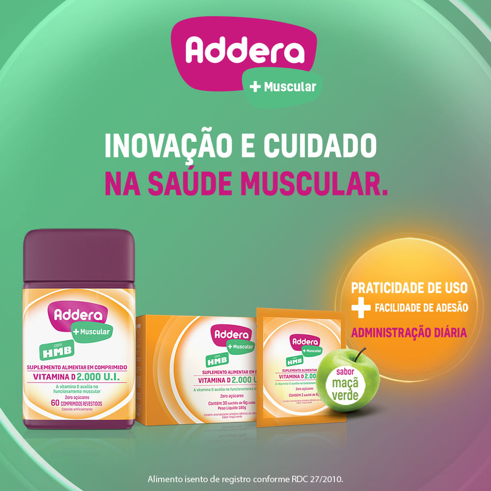 Suplemento Alimentar Addera +Muscular 2000UI 60 unid I Addera - adderab2c