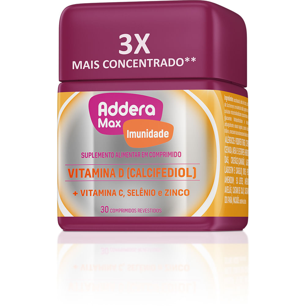 Suplemento Alimentar Vitamina D Addera + Imunidade Max 30 Comprimidos | Hypera Farma - vcmed