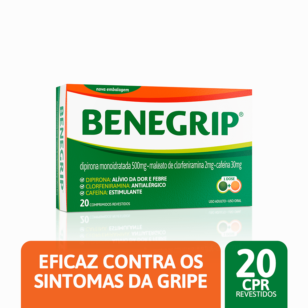 Benegrip Regular 20 Comprimidos Revestidos | Hypera Farma - ihypera2022