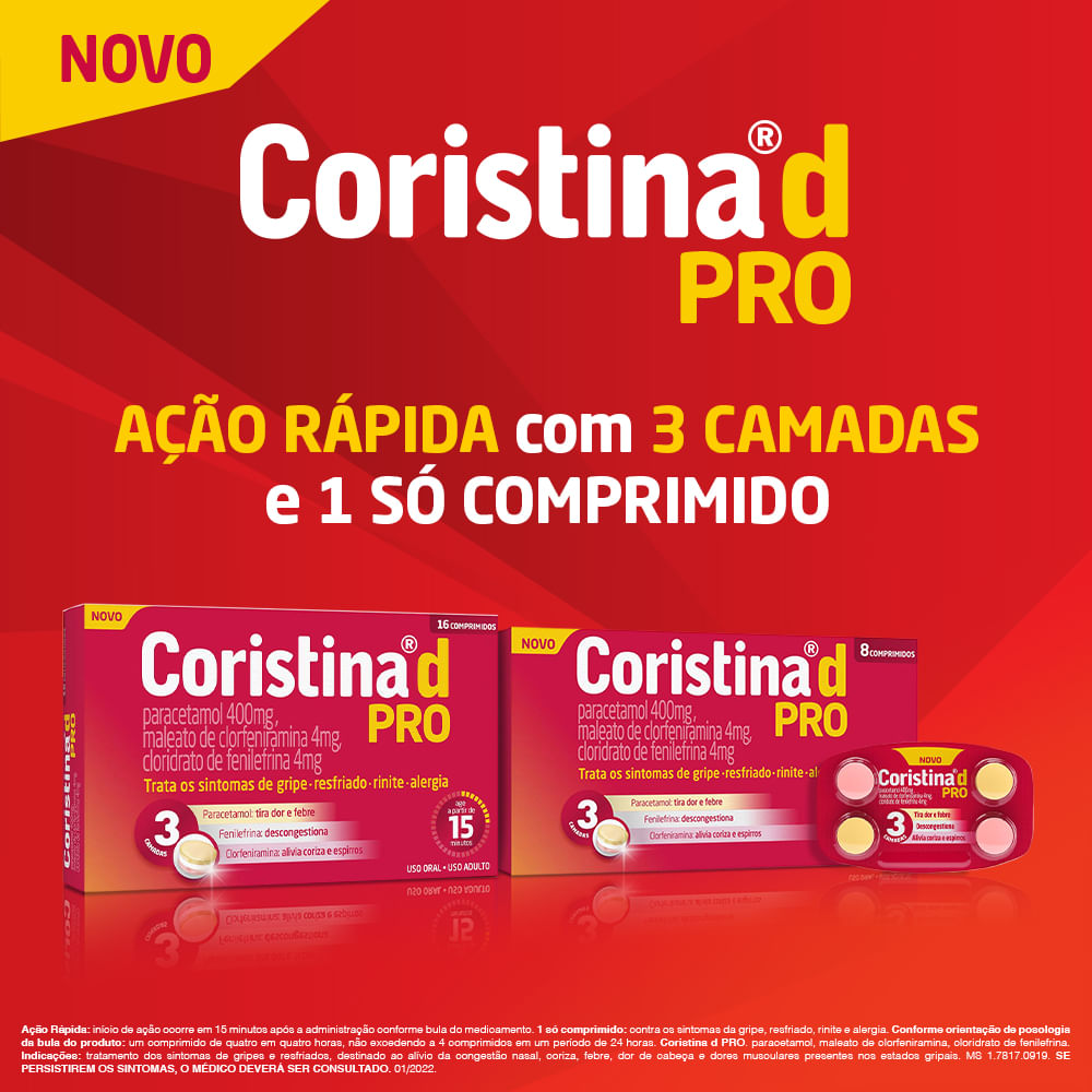 Coristina D Pro 16 Comprimidos - lojinhatemvalor2022