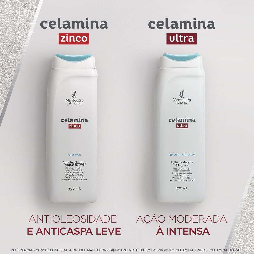 Shampoo Celamina Zinco 200ml | Hypera Farma - Mantecorp