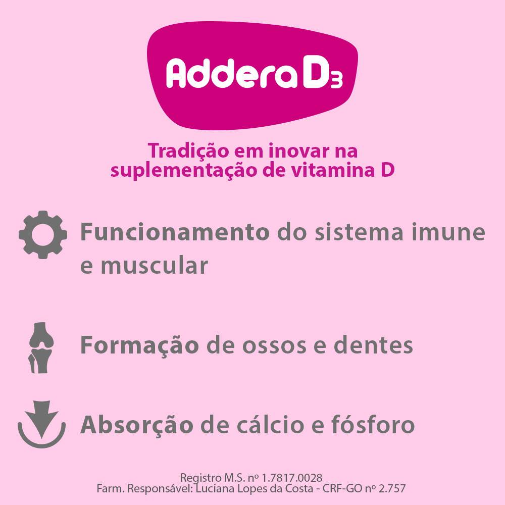 Vitamina D Addera D3 2.000UI com 90 Comprimidos I Addera - adderab2c