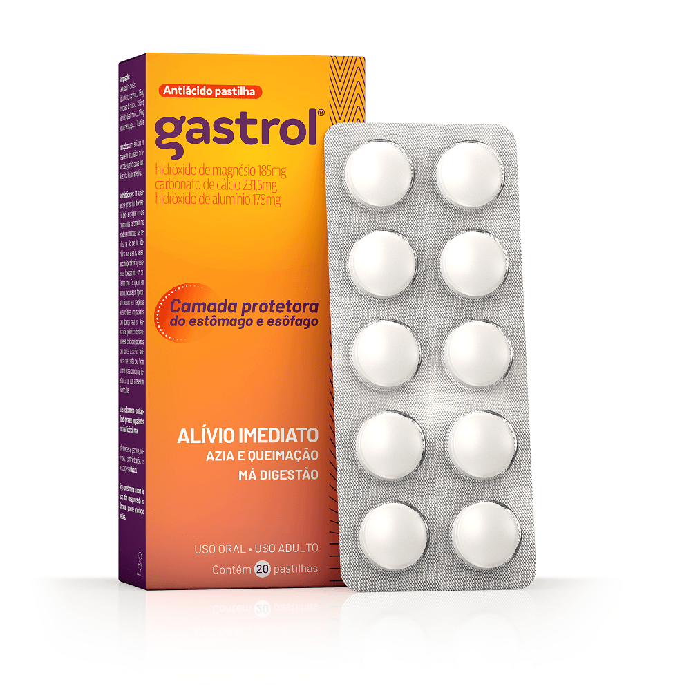 Antiácido Gastrol 20 Pastilhas Mastigáveis | Hypera Farma - ihypera2022