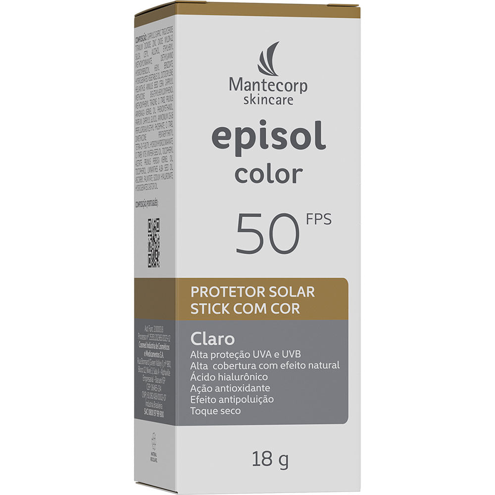 Protetor Solar Episol Color Stick Claro - Mantecorp