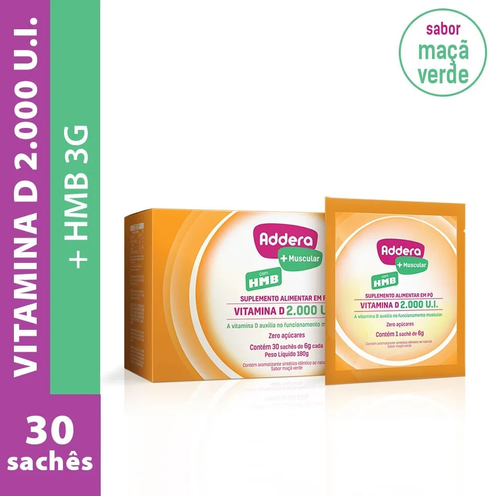 Vitamina D Addera + Muscular HMB 2.000UI com 30 Sachês| Hypera Pharma ...
